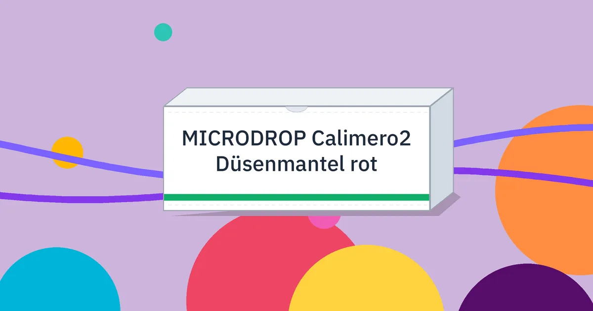 Symbolbild: Packung mit der Aufschrift MICRODROP Calimero2 Düsenmantel rot (PZN 10002158) – Verfügbarkeit und Bezug in Apotheken in Frankfurt am Main