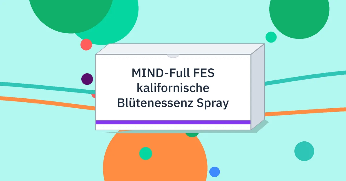 Symbolbild: Packung mit der Aufschrift MIND-Full FES kalifornische Blütenessenz Spray (PZN 09174210) – Verfügbarkeit und Bezug in Apotheken in Frankfurt am Main