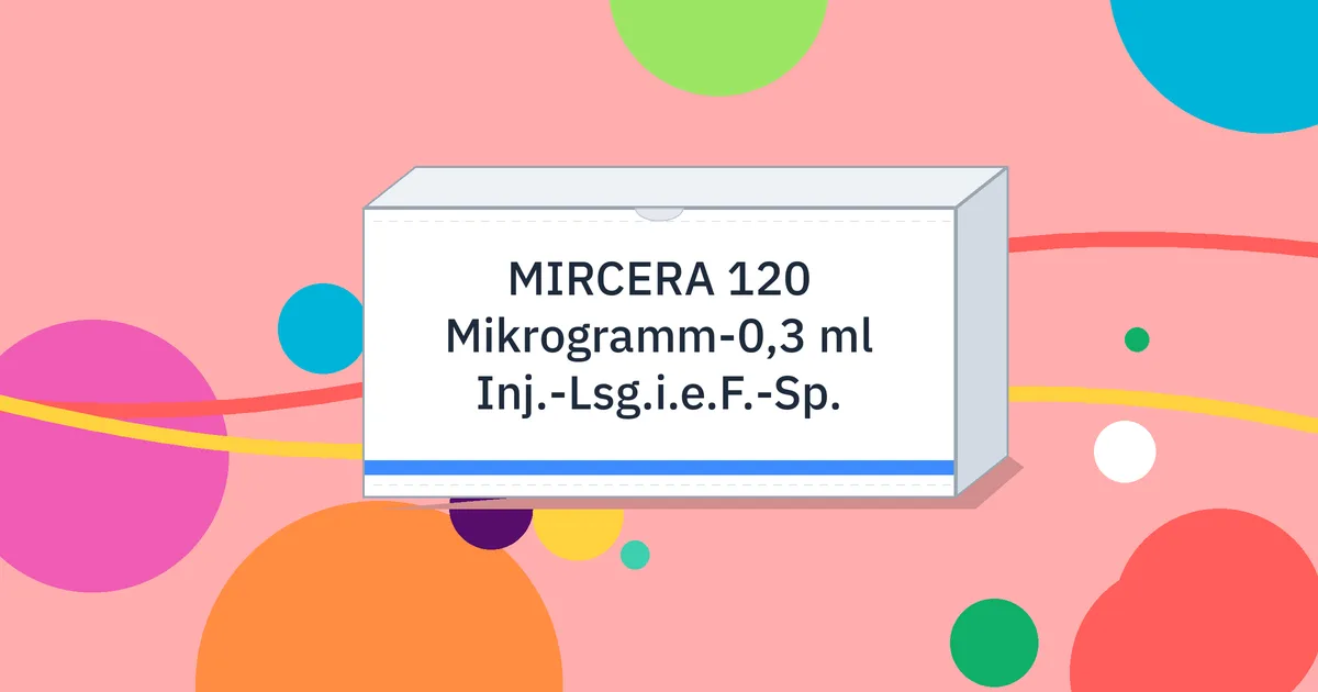 Symbolbild: Packung mit der Aufschrift MIRCERA 120 Mikrogramm-0,3 ml Inj.-Lsg.i.e.F.-Sp. (PZN 08472448) – Verfügbarkeit und Bezug in Apotheken in Frankfurt am Main