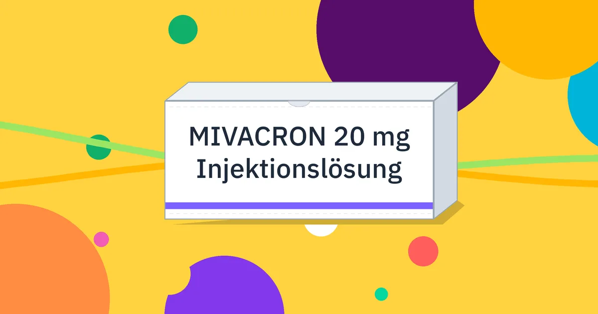 Symbolbild: Packung mit der Aufschrift MIVACRON 20 mg Injektionslösung (PZN 07577926) – Verfügbarkeit und Bezug in Apotheken in Frankfurt am Main