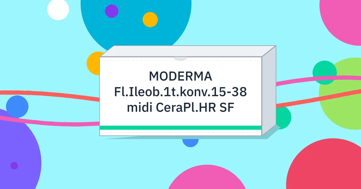 Symbolbild: Packung mit der Aufschrift MODERMA Fl.Ileob.1t.konv.15-38 midi CeraPl.HR SF (PZN 12417165) – Verfügbarkeit und Bezug in Apotheken in Frankfurt am Main
