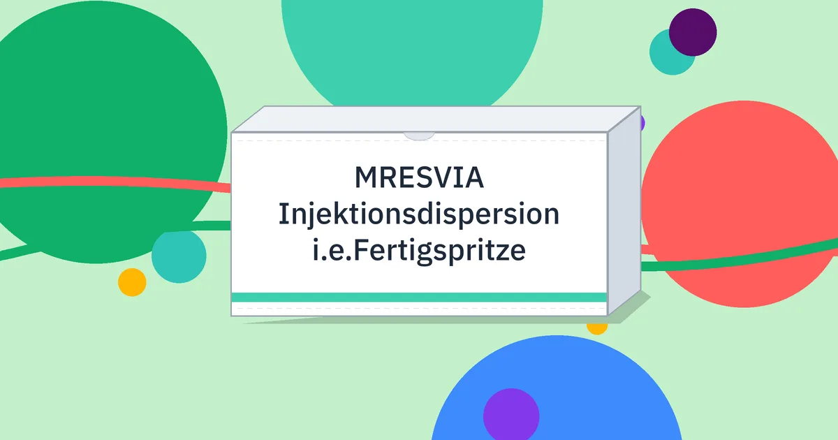 Symbolbild: Packung mit der Aufschrift MRESVIA Injektionsdispersion i.e.Fertigspritze (PZN 19373643) – Verfügbarkeit und Bezug in Apotheken in Frankfurt am Main
