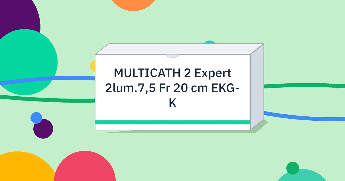 Symbolbild: Packung mit der Aufschrift MULTICATH 2 Expert 2lum.7,5 Fr 20 cm EKG-K (PZN 09446536) – Verfügbarkeit und Bezug in Apotheken in Frankfurt am Main
