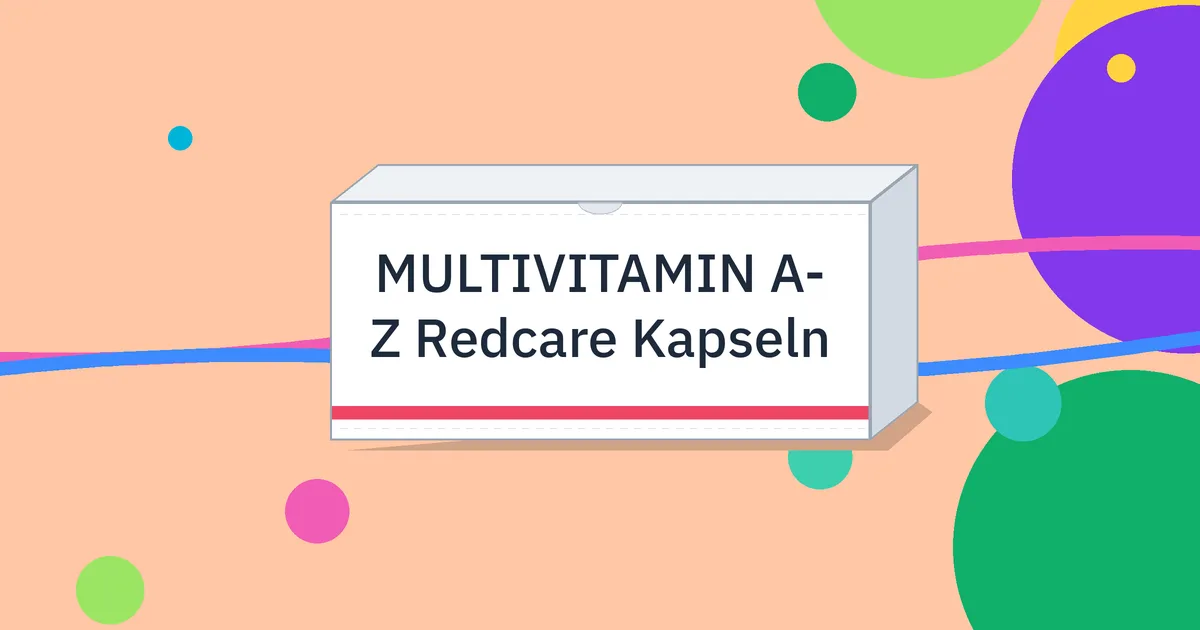Symbolbild: Packung mit der Aufschrift MULTIVITAMIN A-Z Redcare Kapseln (PZN 19891970) – Verfügbarkeit und Bezug in Apotheken in Frankfurt am Main