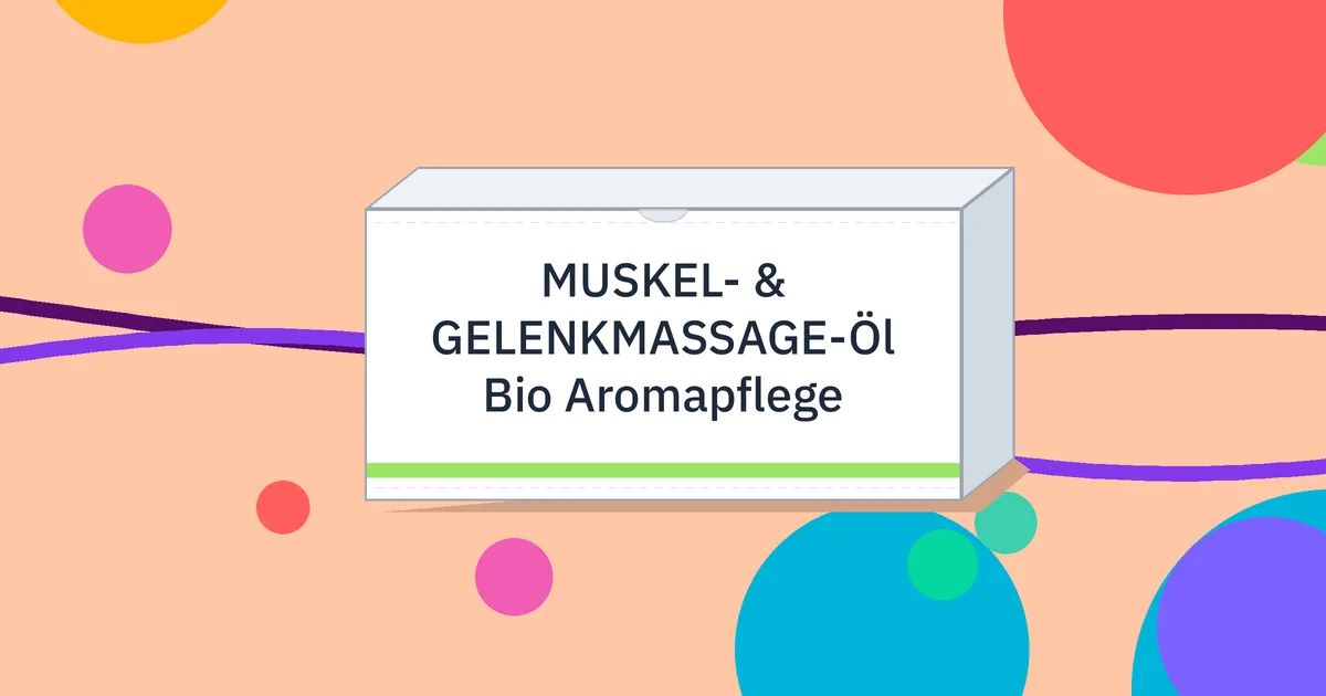 Symbolbild: Packung mit der Aufschrift MUSKEL- & GELENKMASSAGE-Öl Bio Aromapflege (PZN 17230980) – Verfügbarkeit und Bezug in Apotheken in Frankfurt am Main