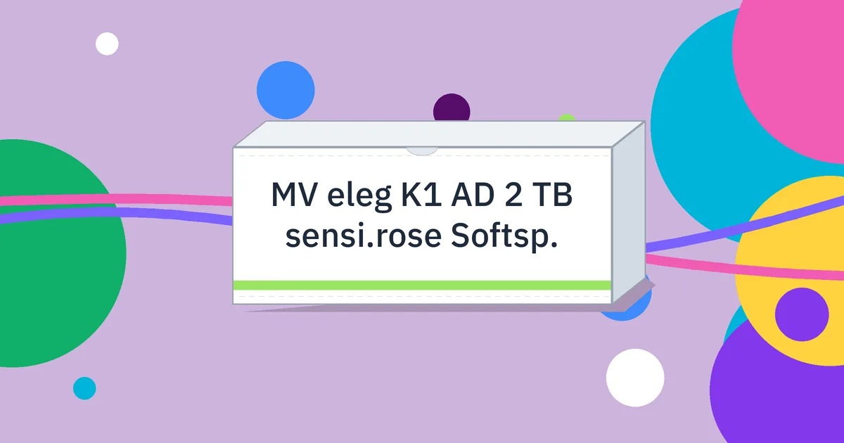 Symbolbild: Packung mit der Aufschrift MV eleg K1 AD 2 TB sensi.rose Softsp. (PZN 14684901) – Verfügbarkeit und Bezug in Apotheken in Frankfurt am Main