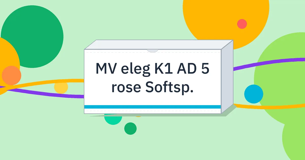 Symbolbild: Packung mit der Aufschrift MV eleg K1 AD 5 rose Softsp. (PZN 14685757) – Verfügbarkeit und Bezug in Apotheken in Frankfurt am Main