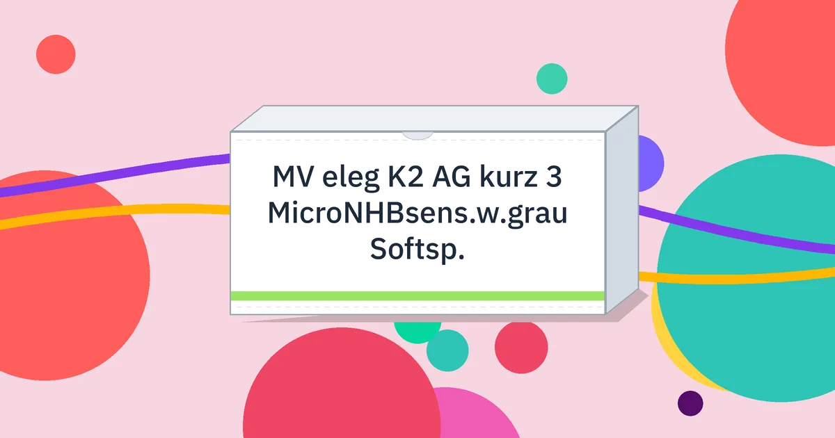 Symbolbild: Packung mit der Aufschrift MV eleg K2 AG kurz 3 MicroNHBsens.w.grau Softsp. (PZN 18927418) – Verfügbarkeit und Bezug in Apotheken in Frankfurt am Main