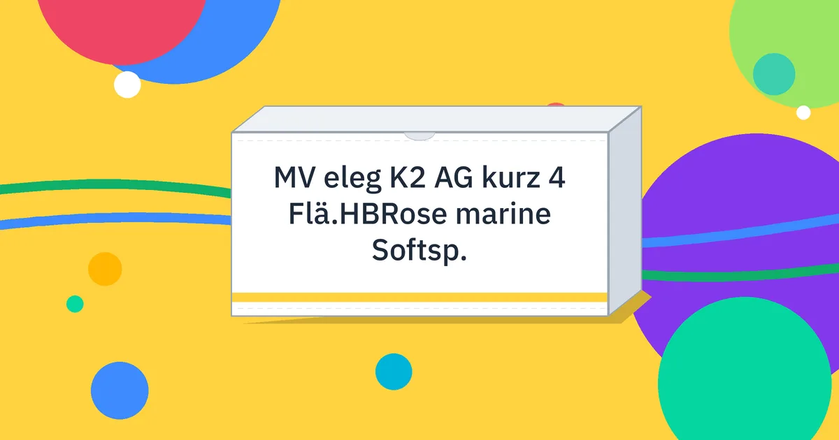 Symbolbild: Packung mit der Aufschrift MV eleg K2 AG kurz 4 Flä.HBRose marine Softsp. (PZN 15705031) – Verfügbarkeit und Bezug in Apotheken in Frankfurt am Main