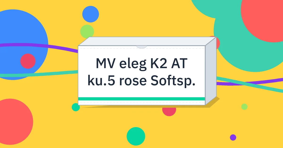 Symbolbild: Packung mit der Aufschrift MV eleg K2 AT ku.5 rose Softsp. (PZN 15288461) – Verfügbarkeit und Bezug in Apotheken in Frankfurt am Main