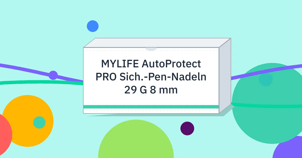 Symbolbild: Packung mit der Aufschrift MYLIFE AutoProtect PRO Sich.-Pen-Nadeln 29 G 8 mm (PZN 19348875) – Verfügbarkeit und Bezug in Apotheken in Frankfurt am Main