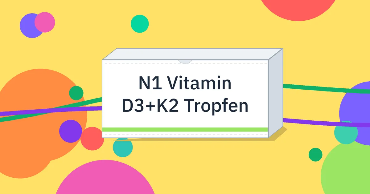 Symbolbild: Packung mit der Aufschrift N1 Vitamin D3+K2 Tropfen (PZN 18485831) – Verfügbarkeit und Bezug in Apotheken in Frankfurt am Main
