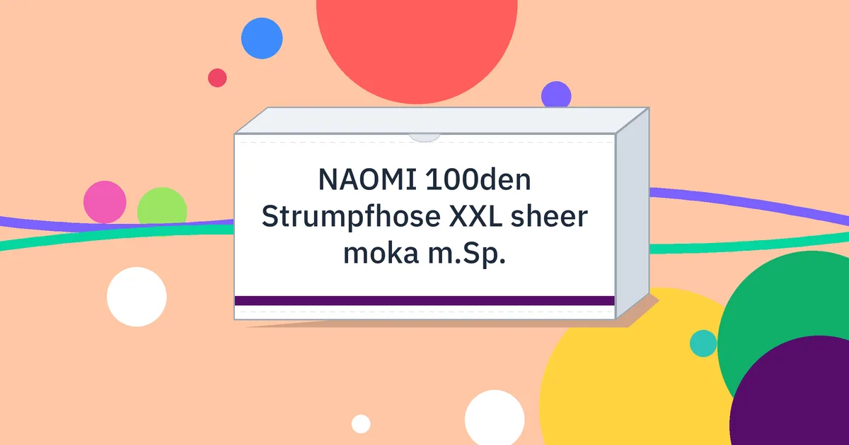 Symbolbild: Packung mit der Aufschrift NAOMI 100den Strumpfhose XXL sheer moka m.Sp. (PZN 16177278) – Verfügbarkeit und Bezug in Apotheken in Frankfurt am Main