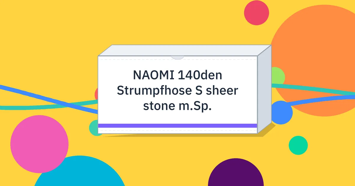 Symbolbild: Packung mit der Aufschrift NAOMI 140den Strumpfhose S sheer stone m.Sp. (PZN 16178390) – Verfügbarkeit und Bezug in Apotheken in Frankfurt am Main