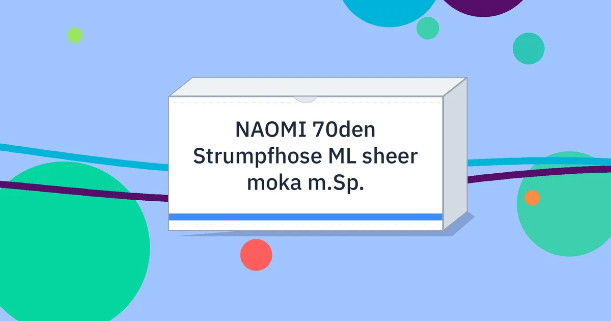 Symbolbild: Packung mit der Aufschrift NAOMI 70den Strumpfhose ML sheer moka m.Sp. (PZN 16179426) – Verfügbarkeit und Bezug in Apotheken in Frankfurt am Main