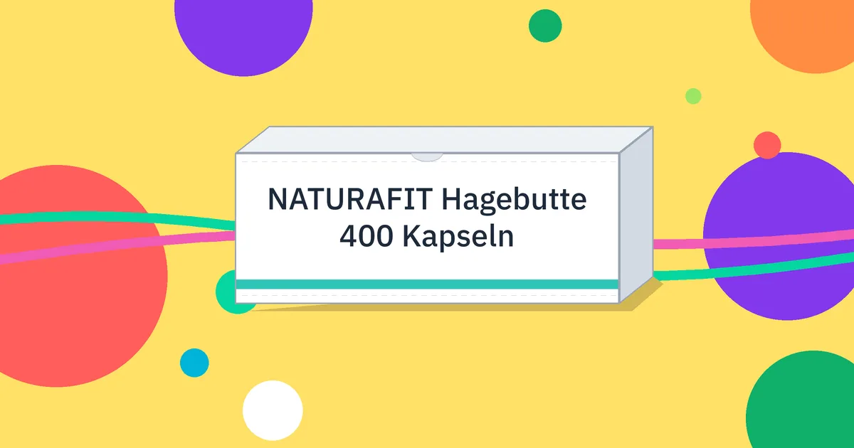 Symbolbild: Packung mit der Aufschrift NATURAFIT Hagebutte 400 Kapseln (PZN 09269465) – Verfügbarkeit und Bezug in Apotheken in Frankfurt am Main