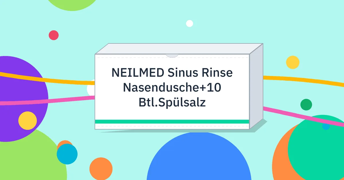 Symbolbild: Packung mit der Aufschrift NEILMED Sinus Rinse Nasendusche+10 Btl.Spülsalz (PZN 15297253) – Verfügbarkeit und Bezug in Apotheken in Frankfurt am Main