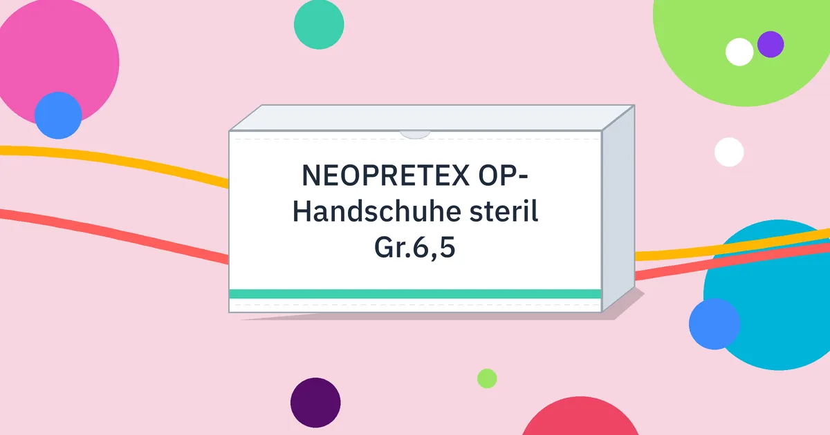 Symbolbild: Packung mit der Aufschrift NEOPRETEX OP-Handschuhe steril Gr.6,5 (PZN 02426909) – Verfügbarkeit und Bezug in Apotheken in Frankfurt am Main