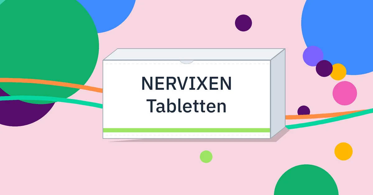 Symbolbild: Packung mit der Aufschrift NERVIXEN Tabletten (PZN 17585677) – Verfügbarkeit und Bezug in Apotheken in Frankfurt am Main