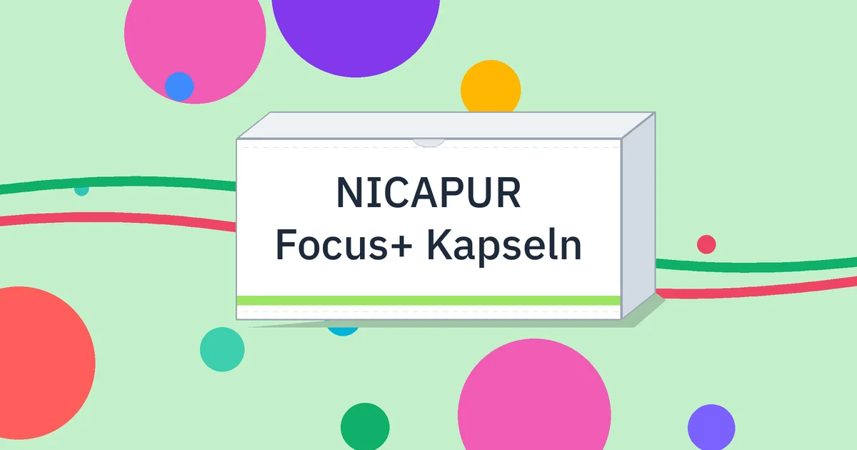 Symbolbild: Packung mit der Aufschrift NICAPUR Focus+ Kapseln (PZN 19834529) – Verfügbarkeit und Bezug in Apotheken in Frankfurt am Main