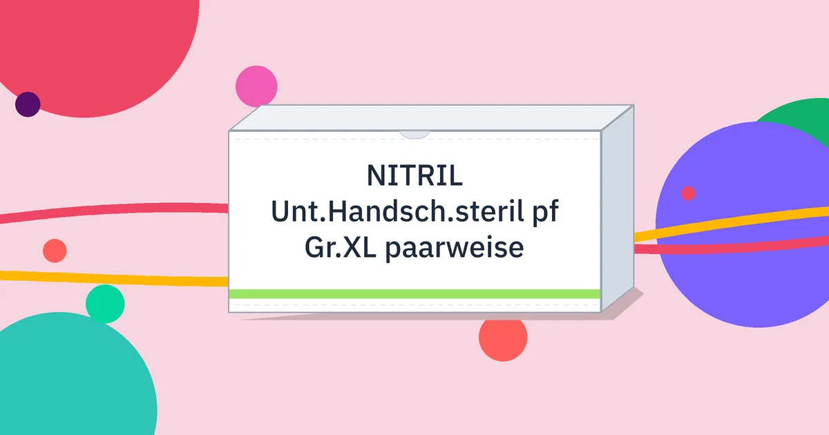 Symbolbild: Packung mit der Aufschrift NITRIL Unt.Handsch.steril pf Gr.XL paarweise (PZN 11362976) – Verfügbarkeit und Bezug in Apotheken in Frankfurt am Main