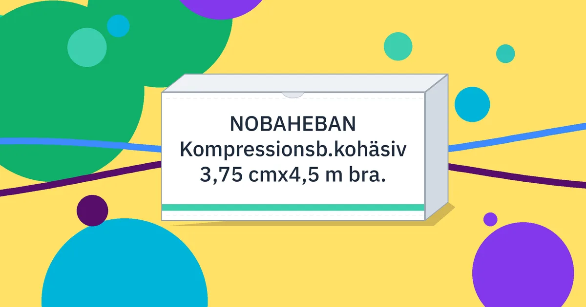 Symbolbild: Packung mit der Aufschrift NOBAHEBAN Kompressionsb.kohäsiv 3,75 cmx4,5 m bra. (PZN 02709211) – Verfügbarkeit und Bezug in Apotheken in Frankfurt am Main