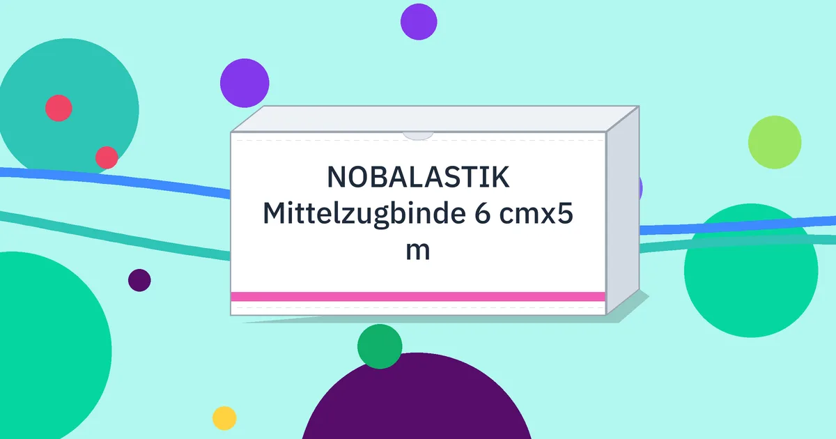 Symbolbild: Packung mit der Aufschrift NOBALASTIK Mittelzugbinde 6 cmx5 m (PZN 07096084) – Verfügbarkeit und Bezug in Apotheken in Frankfurt am Main