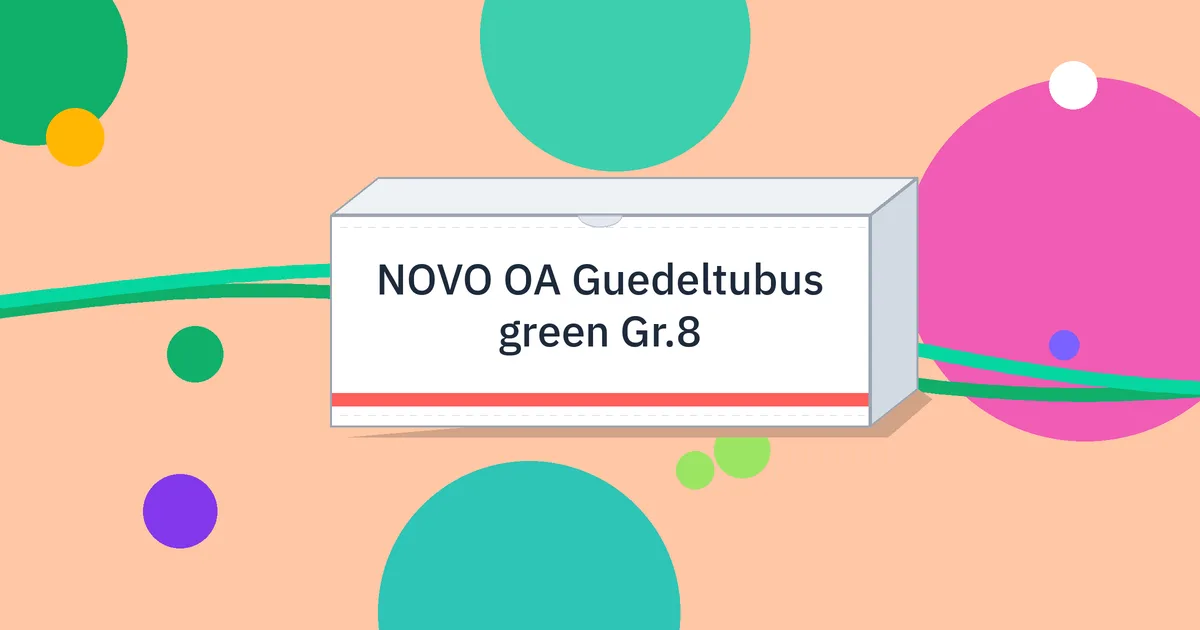 Symbolbild: Packung mit der Aufschrift NOVO OA Guedeltubus green Gr.8 (PZN 19429131) – Verfügbarkeit und Bezug in Apotheken in Frankfurt am Main