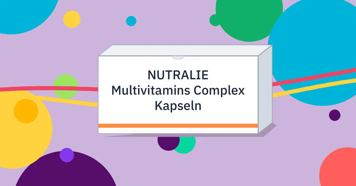 Symbolbild: Packung mit der Aufschrift NUTRALIE Multivitamins Complex Kapseln (PZN 18407972) – Verfügbarkeit und Bezug in Apotheken in Frankfurt am Main