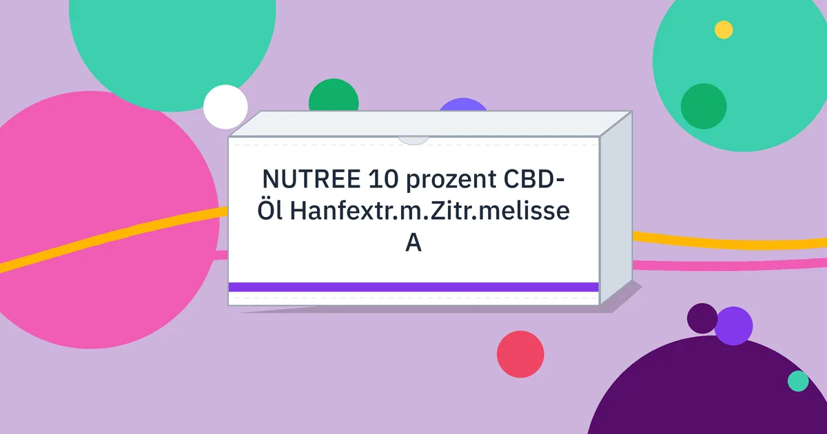 Symbolbild: Packung mit der Aufschrift NUTREE 10 prozent CBD-Öl Hanfextr.m.Zitr.melisse A (PZN 17569402) – Verfügbarkeit und Bezug in Apotheken in Frankfurt am Main