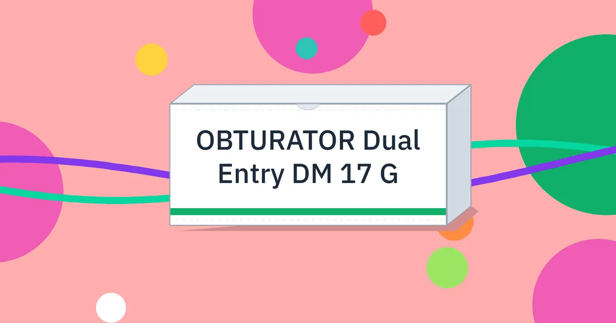 Symbolbild: Packung mit der Aufschrift OBTURATOR Dual Entry DM 17 G (PZN 08852145) – Verfügbarkeit und Bezug in Apotheken in Frankfurt am Main