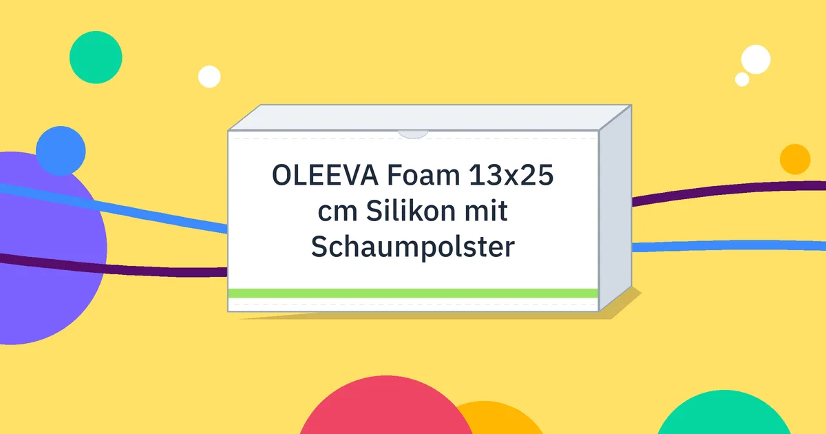 Symbolbild: Packung mit der Aufschrift OLEEVA Foam 13x25 cm Silikon mit Schaumpolster (PZN 11850730) – Verfügbarkeit und Bezug in Apotheken in Frankfurt am Main