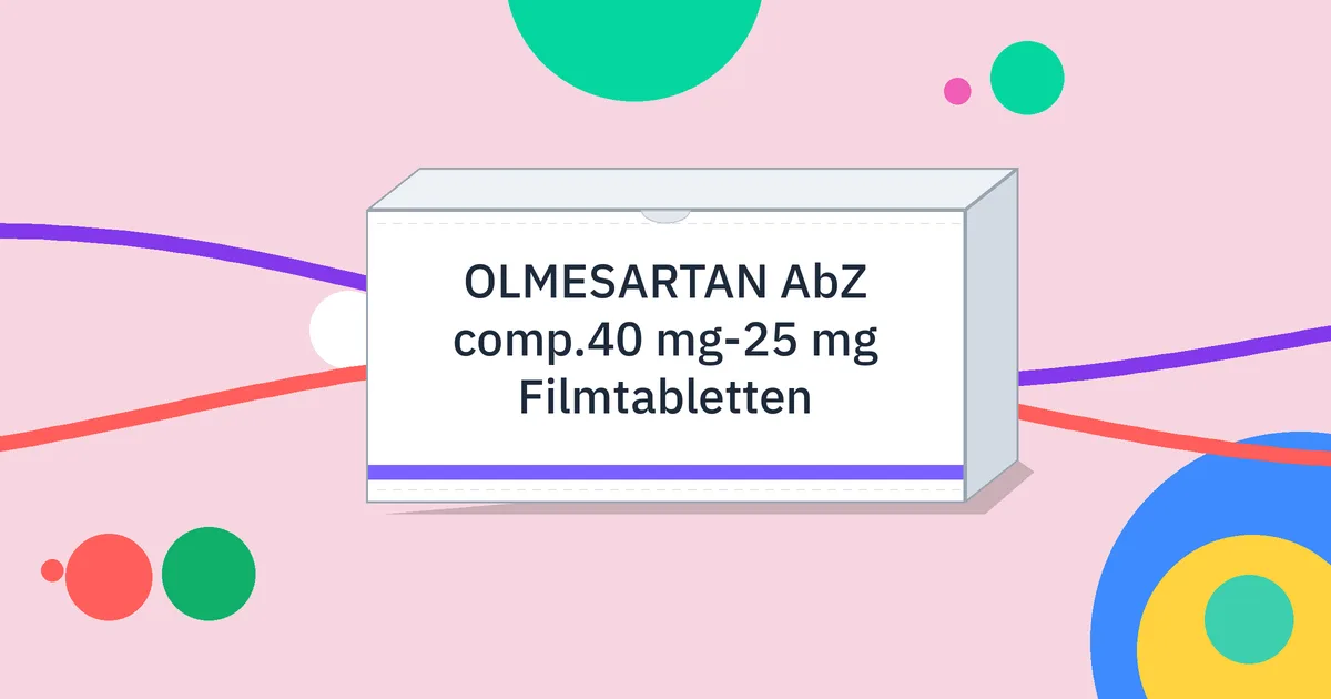 Symbolbild: Packung mit der Aufschrift OLMESARTAN AbZ comp.40 mg-25 mg Filmtabletten (PZN 12370819) – Verfügbarkeit und Bezug in Apotheken in Frankfurt am Main