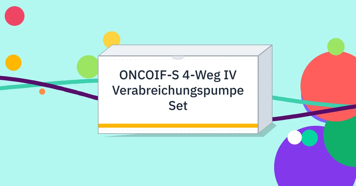 Symbolbild: Packung mit der Aufschrift ONCOIF-S 4-Weg IV Verabreichungspumpe Set (PZN 19466557) – Verfügbarkeit und Bezug in Apotheken in Frankfurt am Main