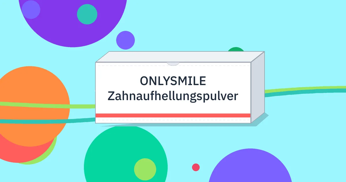 Symbolbild: Packung mit der Aufschrift ONLYSMILE Zahnaufhellungspulver (PZN 20129351) – Verfügbarkeit und Bezug in Apotheken in Frankfurt am Main