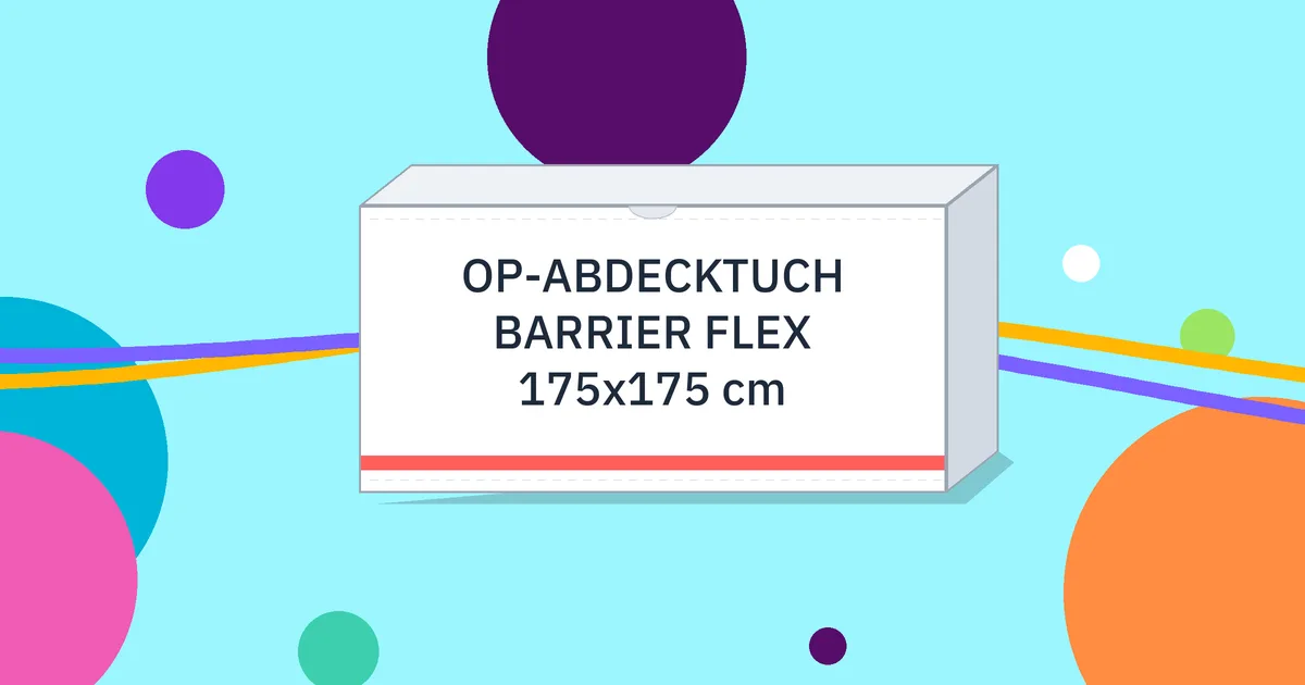 Symbolbild: Packung mit der Aufschrift OP-ABDECKTUCH BARRIER FLEX 175x175 cm (PZN 19416217) – Verfügbarkeit und Bezug in Apotheken in Frankfurt am Main