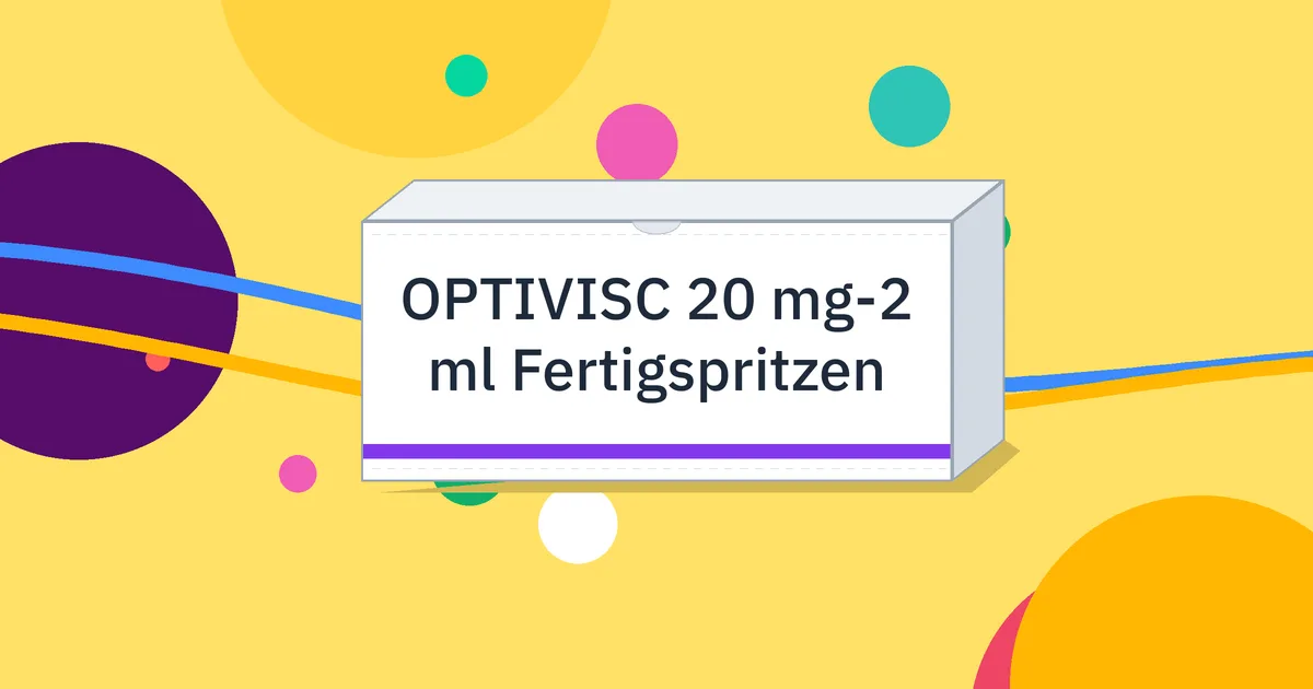 Symbolbild: Packung mit der Aufschrift OPTIVISC 20 mg-2 ml Fertigspritzen (PZN 16789863) – Verfügbarkeit und Bezug in Apotheken in Frankfurt am Main