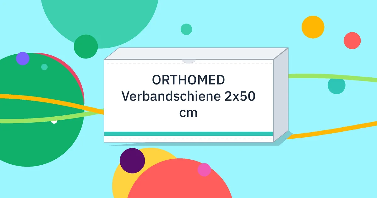 Symbolbild: Packung mit der Aufschrift ORTHOMED Verbandschiene 2x50 cm (PZN 03819539) – Verfügbarkeit und Bezug in Apotheken in Frankfurt am Main