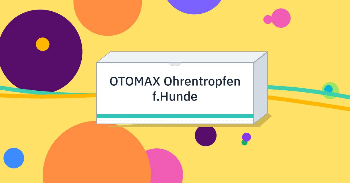 Symbolbild: Packung mit der Aufschrift OTOMAX Ohrentropfen f.Hunde (PZN 00749502) – Verfügbarkeit und Bezug in Apotheken in Frankfurt am Main
