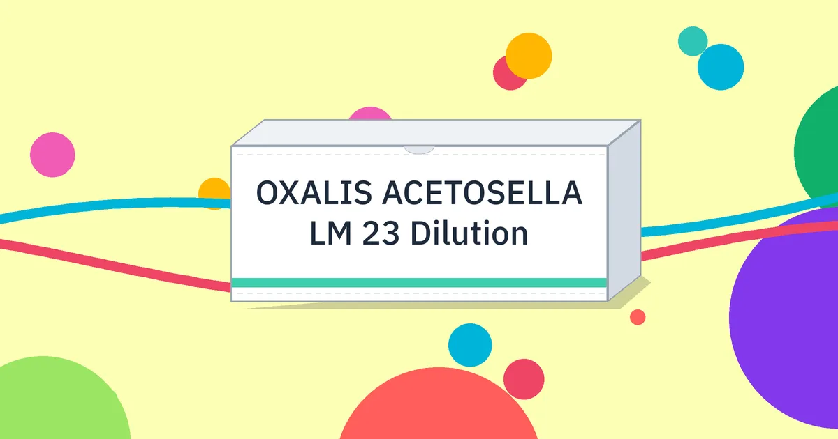 Symbolbild: Packung mit der Aufschrift OXALIS ACETOSELLA LM 23 Dilution (PZN 13629082) – Verfügbarkeit und Bezug in Apotheken in Frankfurt am Main