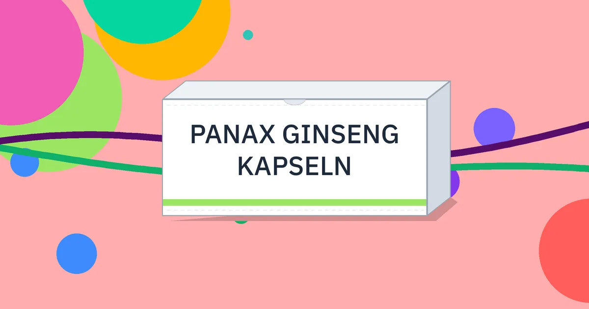 Symbolbild: Packung mit der Aufschrift PANAX GINSENG KAPSELN (PZN 12541623) – Verfügbarkeit und Bezug in Apotheken in Frankfurt am Main