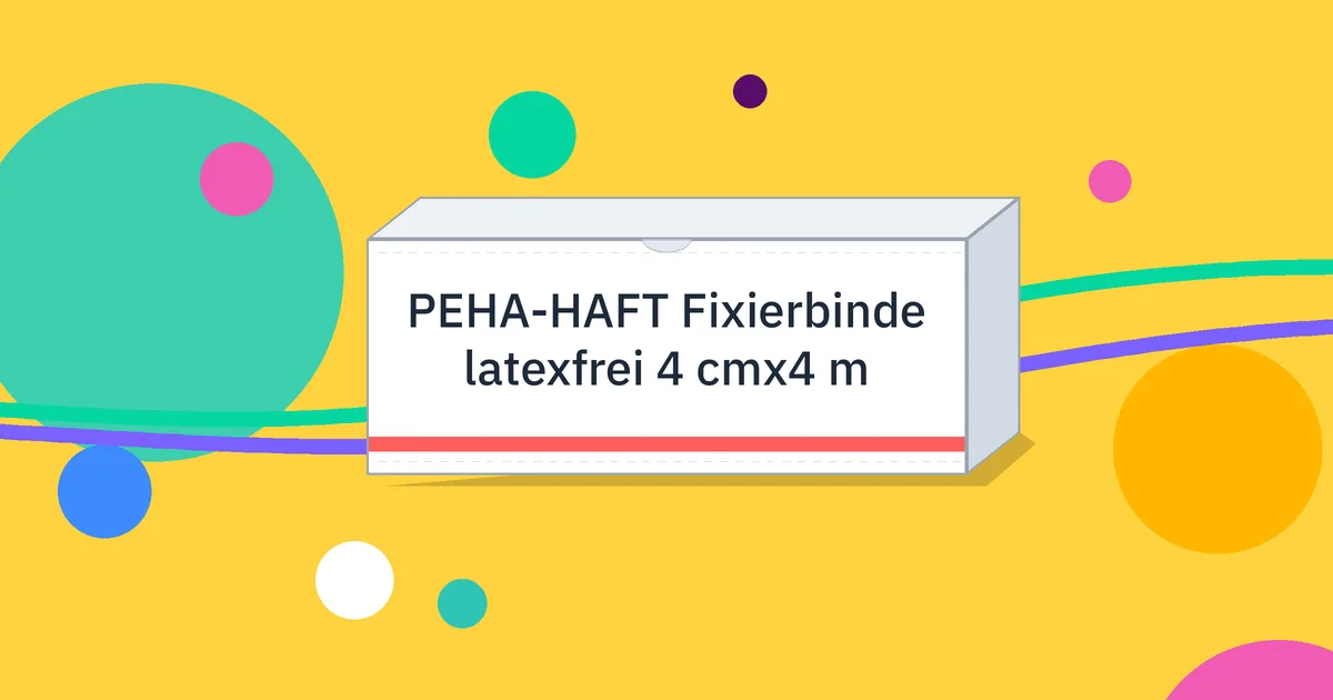 Symbolbild: Packung mit der Aufschrift PEHA-HAFT Fixierbinde latexfrei 4 cmx4 m (PZN 13745368) – Verfügbarkeit und Bezug in Apotheken in Frankfurt am Main