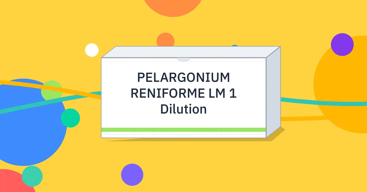 Symbolbild: Packung mit der Aufschrift PELARGONIUM RENIFORME LM 1 Dilution (PZN 13633132) – Verfügbarkeit und Bezug in Apotheken in Frankfurt am Main