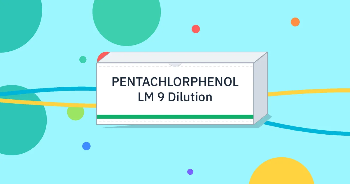 Symbolbild: Packung mit der Aufschrift PENTACHLORPHENOL LM 9 Dilution (PZN 13634120) – Verfügbarkeit und Bezug in Apotheken in Frankfurt am Main