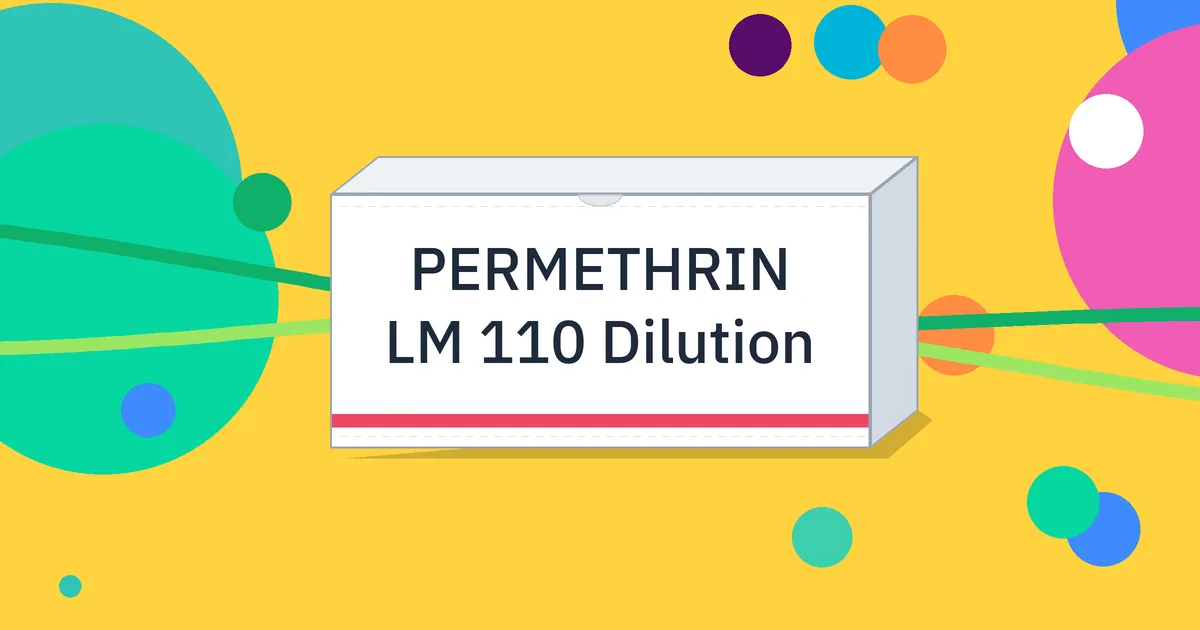 Symbolbild: Packung mit der Aufschrift PERMETHRIN LM 110 Dilution (PZN 13635881) – Verfügbarkeit und Bezug in Apotheken in Frankfurt am Main
