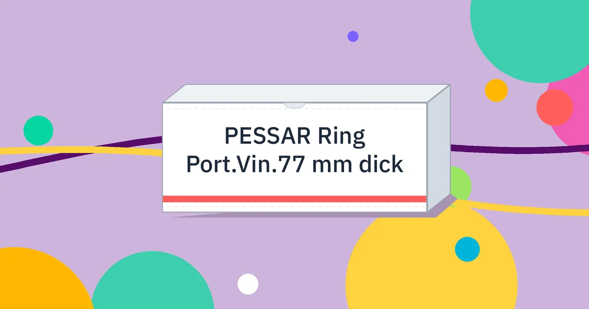 Symbolbild: Packung mit der Aufschrift PESSAR Ring Port.Vin.77 mm dick (PZN 01967460) – Verfügbarkeit und Bezug in Apotheken in Frankfurt am Main