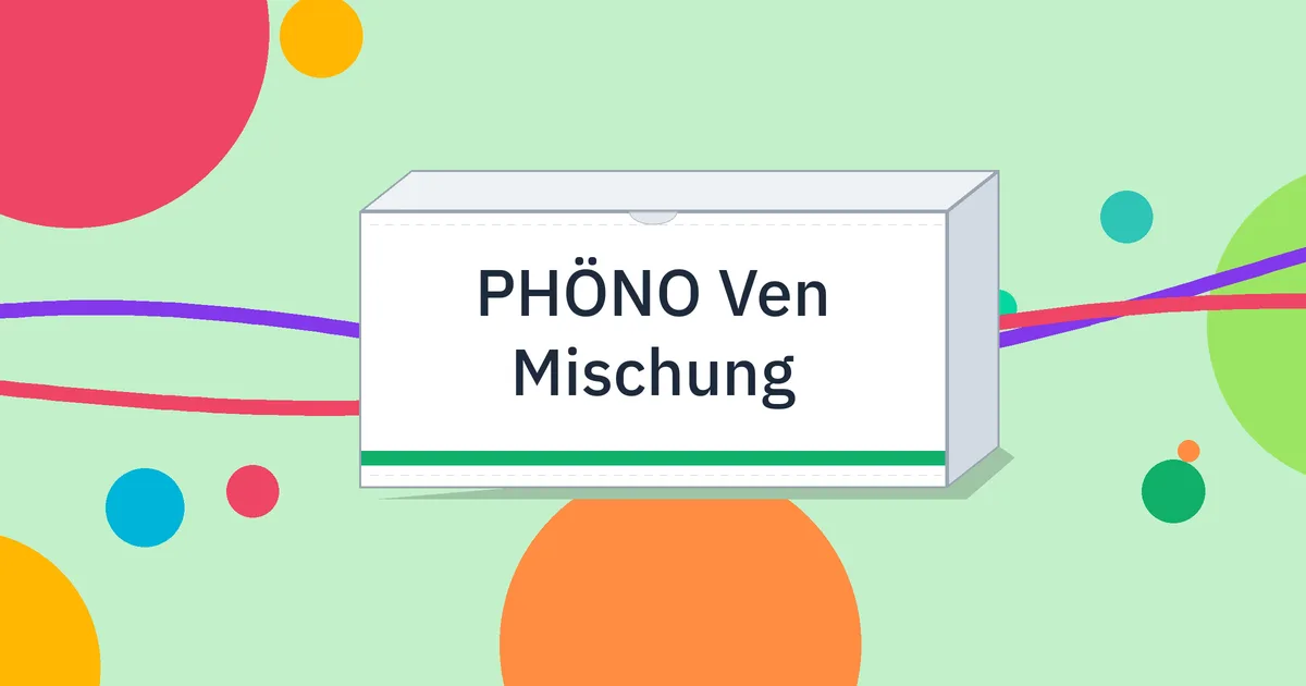 Symbolbild: Packung mit der Aufschrift PHÖNO Ven Mischung (PZN 13725437) – Verfügbarkeit und Bezug in Apotheken in Frankfurt am Main