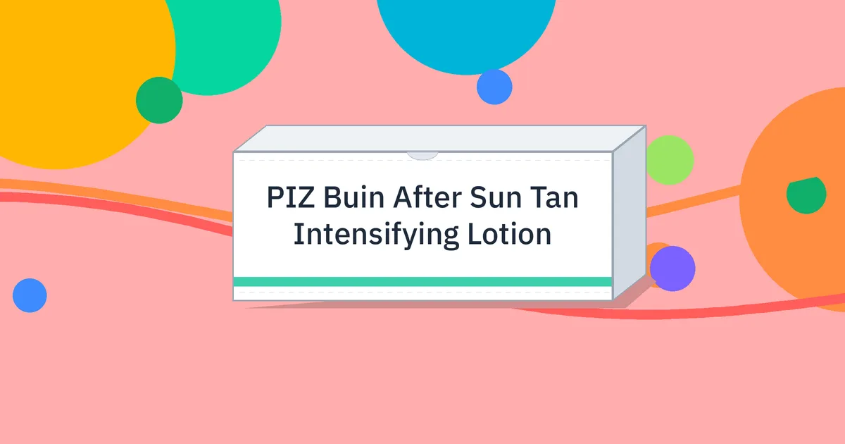 Symbolbild: Packung mit der Aufschrift PIZ Buin After Sun Tan Intensifying Lotion (PZN 17258978) – Verfügbarkeit und Bezug in Apotheken in Frankfurt am Main