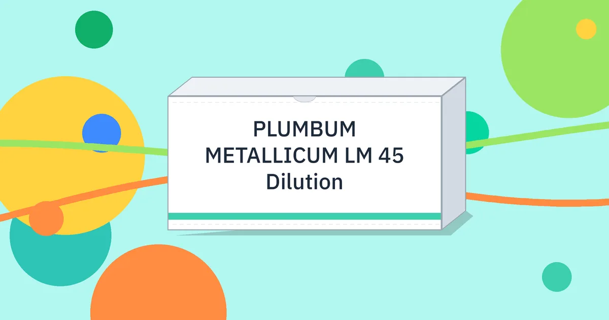 Symbolbild: Packung mit der Aufschrift PLUMBUM METALLICUM LM 45 Dilution (PZN 13041331) – Verfügbarkeit und Bezug in Apotheken in Frankfurt am Main