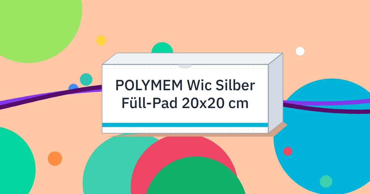Symbolbild: Packung mit der Aufschrift POLYMEM Wic Silber Füll-Pad 20x20 cm (PZN 08468228) – Verfügbarkeit und Bezug in Apotheken in Frankfurt am Main